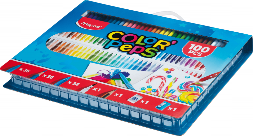 COLOURING KIT 100 PCS COLORPEPS MAPED – Maped India