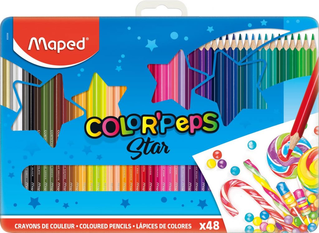 COLOR PEP’S:X48 COLOR PENCILS METAL BOX – Maped India