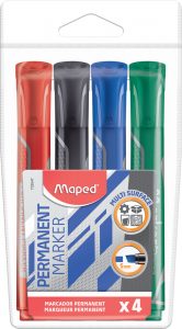 MARKER PERMANENT JUMBO CHISEL TIP X4 POUCH – Maped India